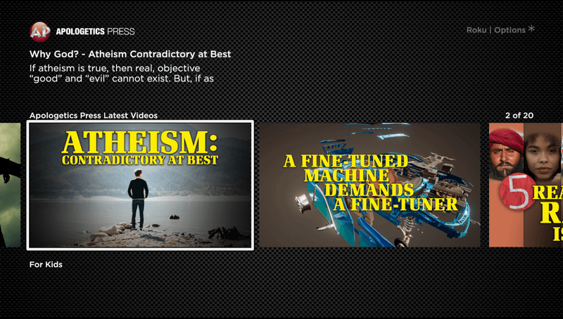 Apologetics Press | Roku Channel Store | Roku
