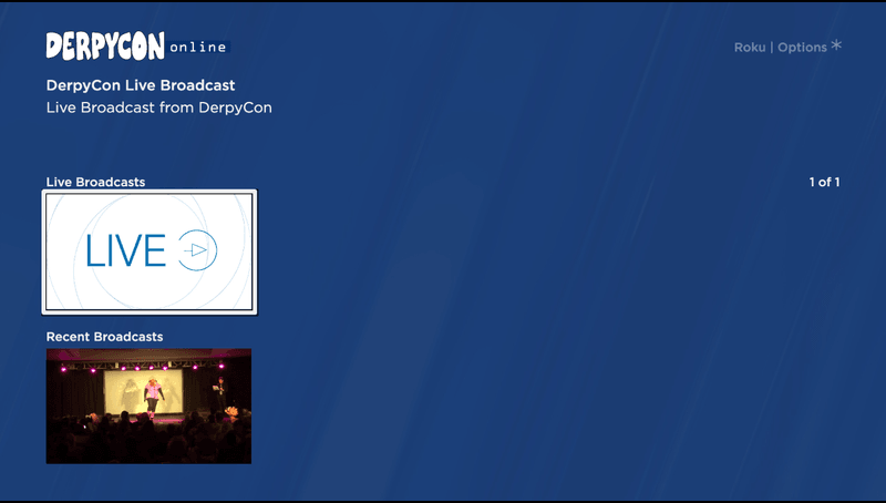 DerpyCon Online | TV App | Roku Channel Store | Roku
