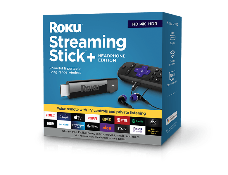 Roku® Streaming Stick®+ Headphone Edition | Powerful and portable | Roku